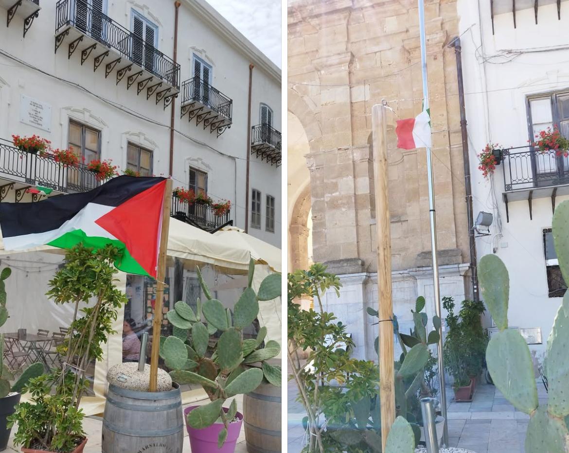 Marsala, "strappata la bandiera della Palestina fuori da un locale"